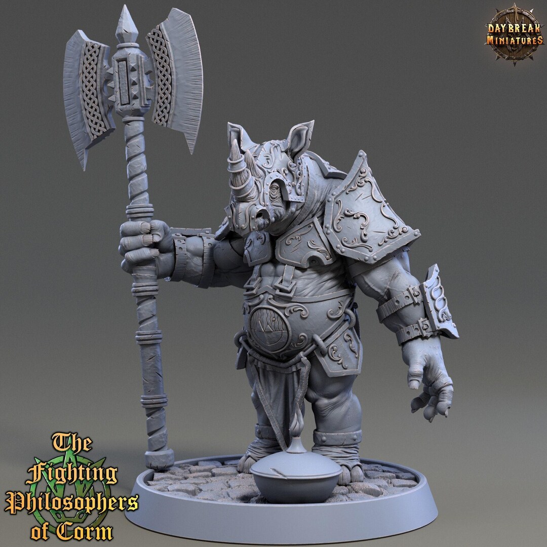 D&D Rhino Barbarian Soldier | RPG Model | Zeno Watcher by Daybreak ...