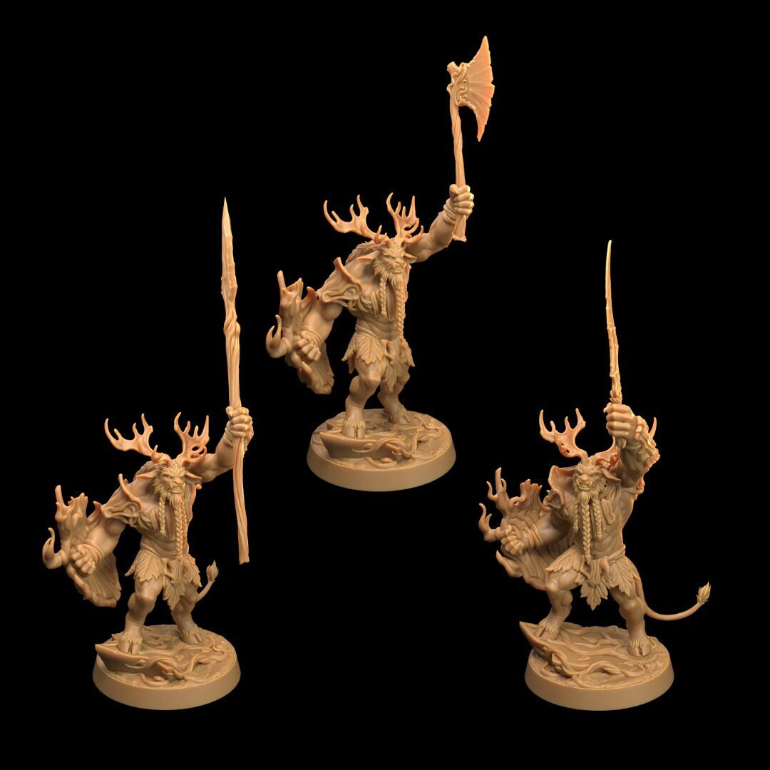 D&D Fey Satyr Warriors | RPG Model | Forestfolk Commanders | by Dragon ...