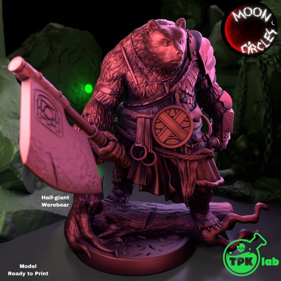 D&D Bearfolk Barbarian RPG Model Half Giant Werebear by - Etsy