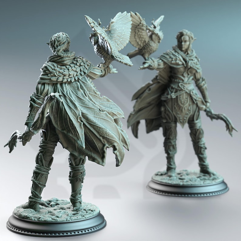 D&D Female Elf Druid With Owl Familiar | RPG Model | Jesmira the Jaded ...