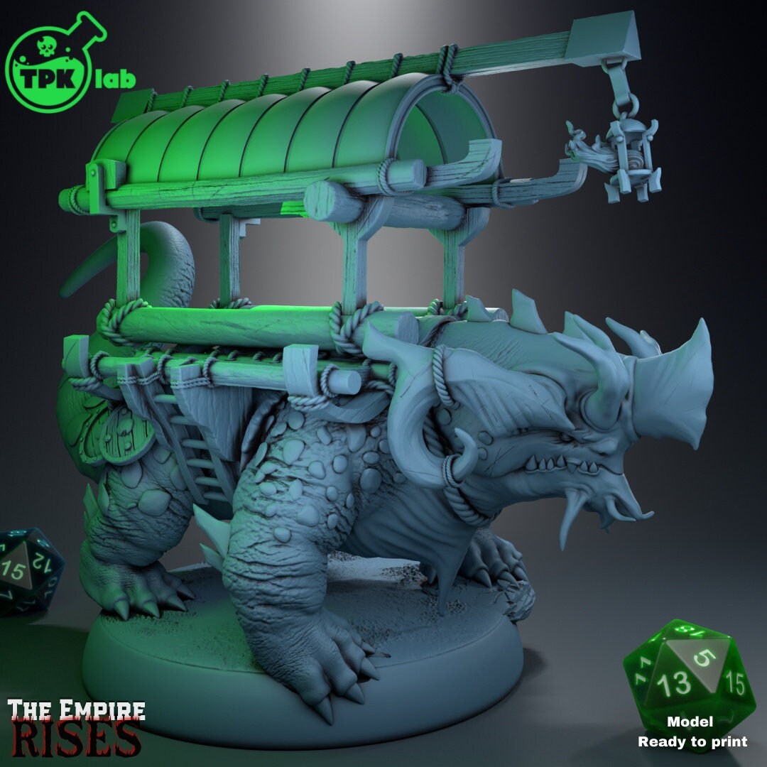 D&D Drake Mount With War Carriage RPG Model Gargantuan Drake by TPK LAB ...