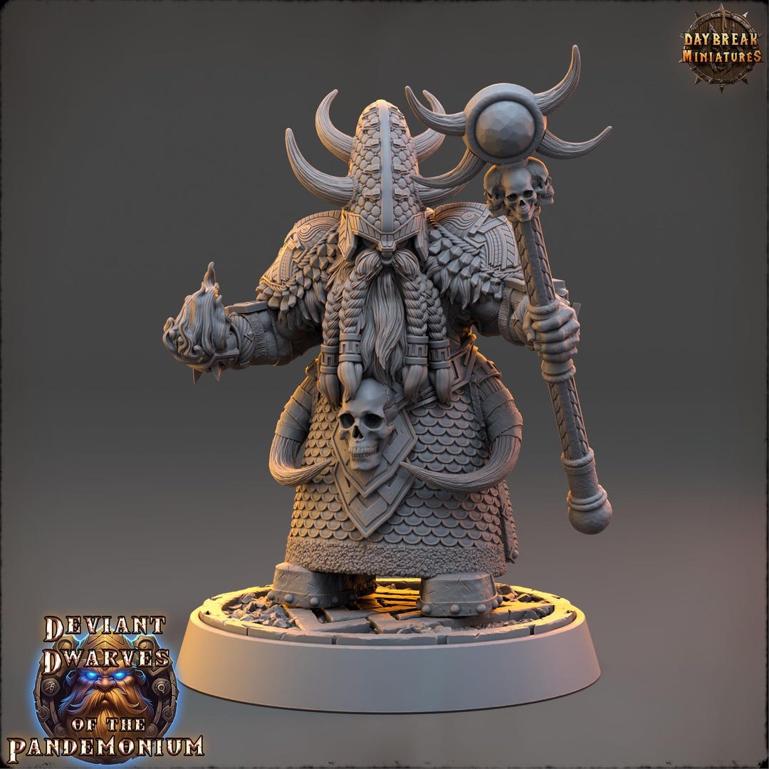 D&D Dwarf Death Sharman Druid | RPG Model | Kromund the Fire Whisperer ...