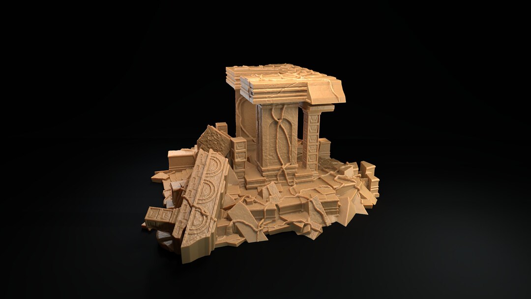 D&D Ruined Temple Scatter Terrain / Scenery Pack RPG Model Jungle Ruins ...