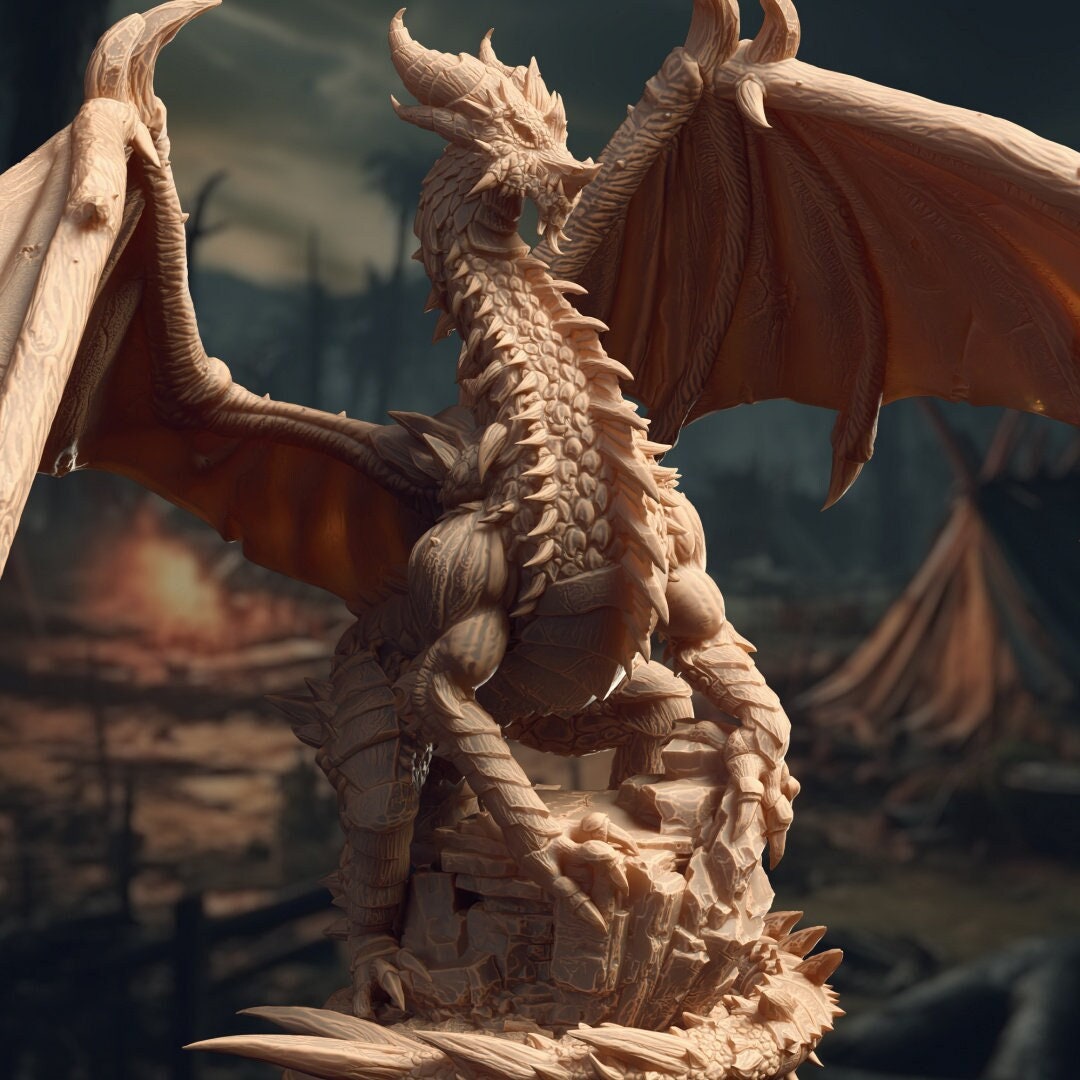 D&D Ancient Black Dragon RPG Model Kurorgor the Black Ancient Black ...