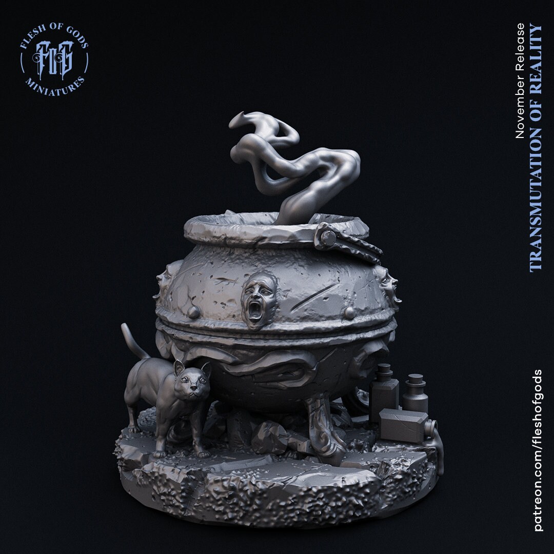 D&D Witches Cauldron / Alchemist Scenery Miniature RPG Model | Etsy