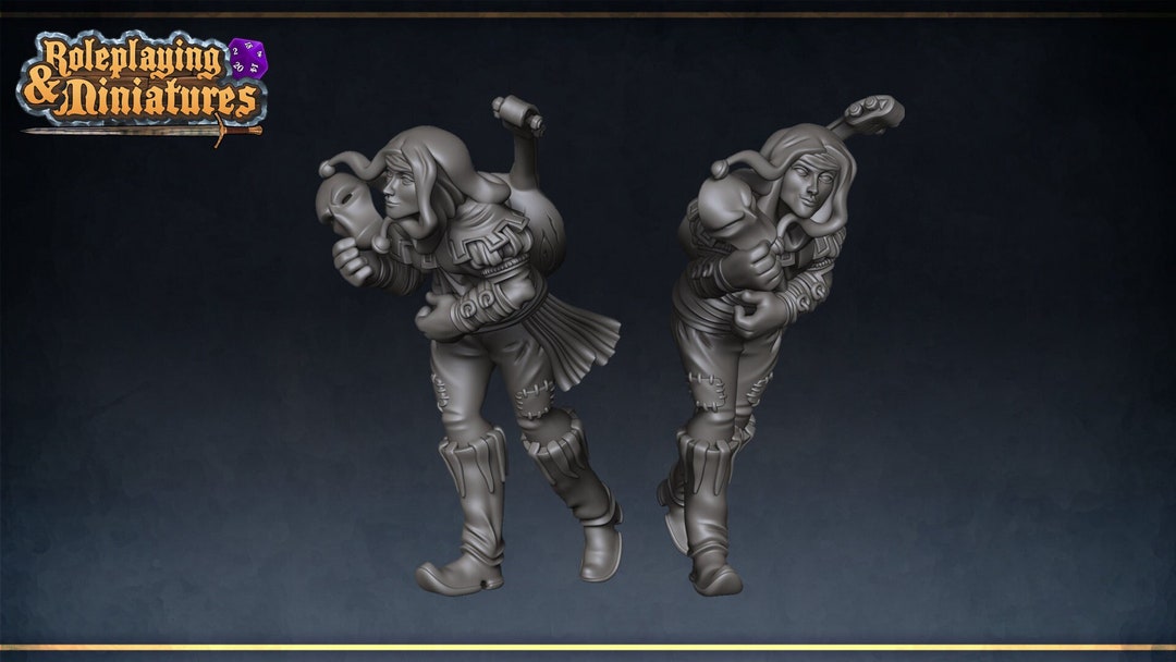 D&D Female Jester Bard RPG Model Jester by Roleplaying Miniatures - Etsy