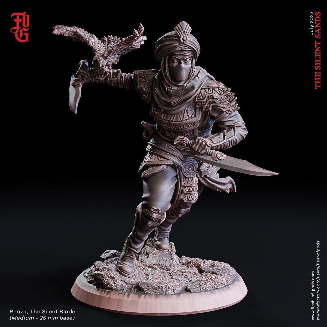 D&D Arabian Assassin With Bird Familiar | RPG Model | Rhazir, the ...
