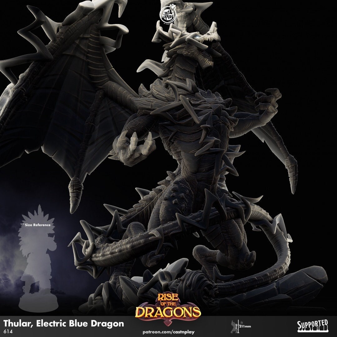 D&D Electric Blue Dragon RPG Model Thular, Electric Blue Dragon by Cast ...