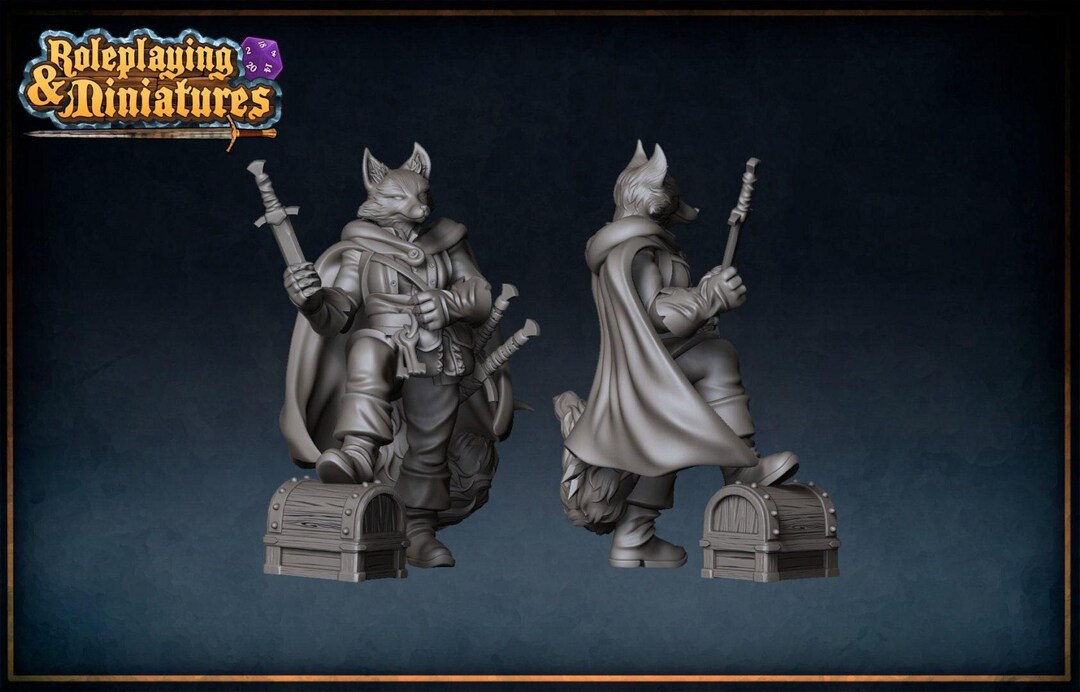 D&D Fox Rogue | RPG Model | by Roleplaying + Miniatures - Etsy