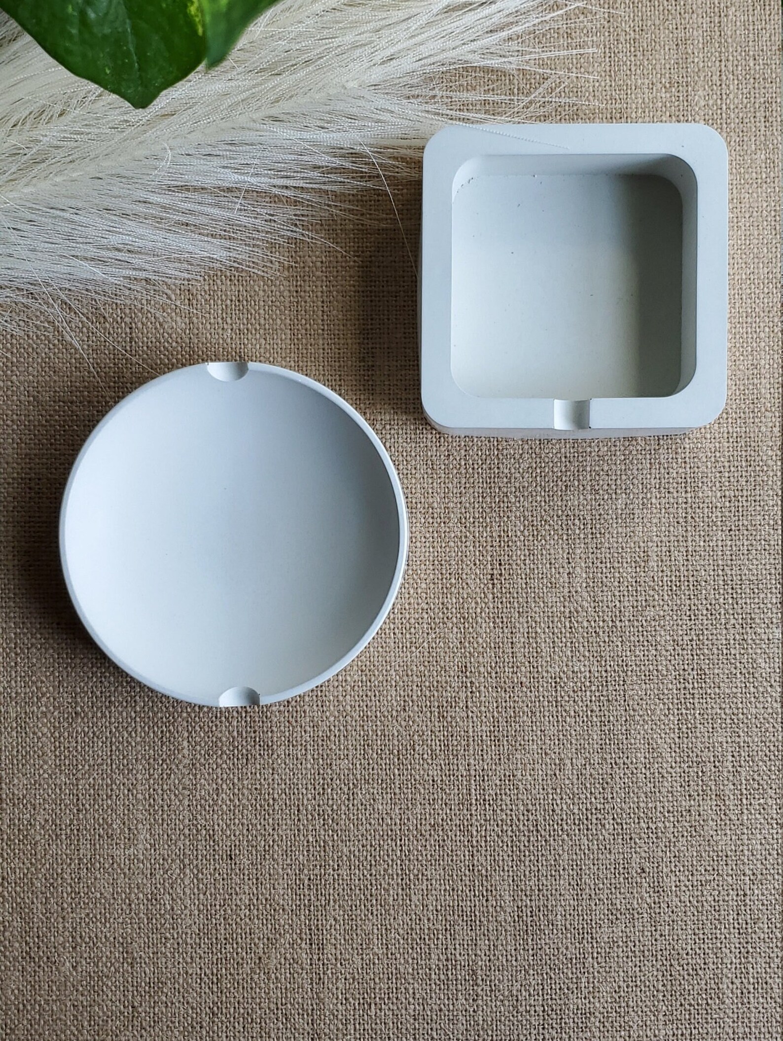 Colorful Round Concrete Ashtray Square Ashtray Minimalist - Etsy