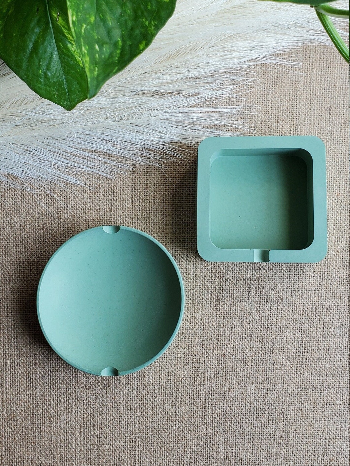 Colorful Round Concrete Ashtray Square Ashtray Minimalist - Etsy