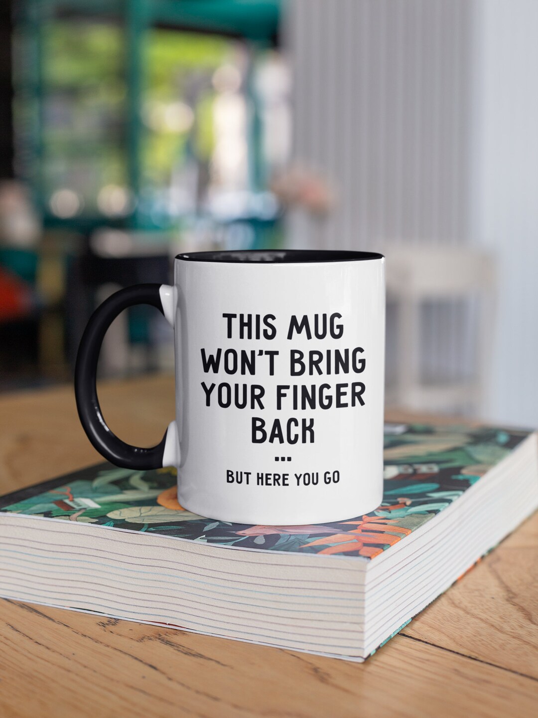 Finger Surgery Gift Mug - Funny Finger Amputation Joke - This Won't ...