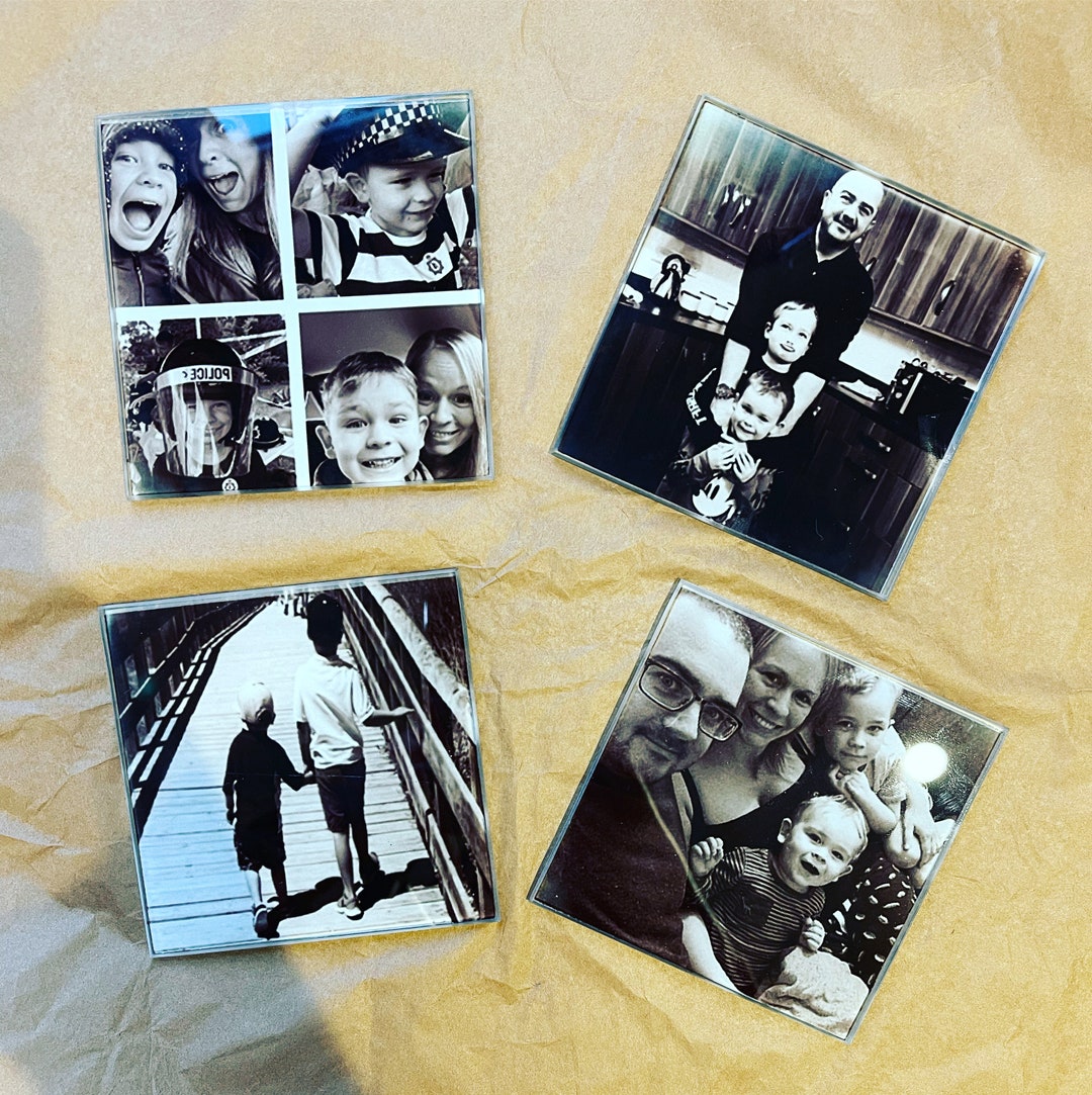 Personalised Glass Photo Coasters Set of 4 Home Gift - Etsy UK