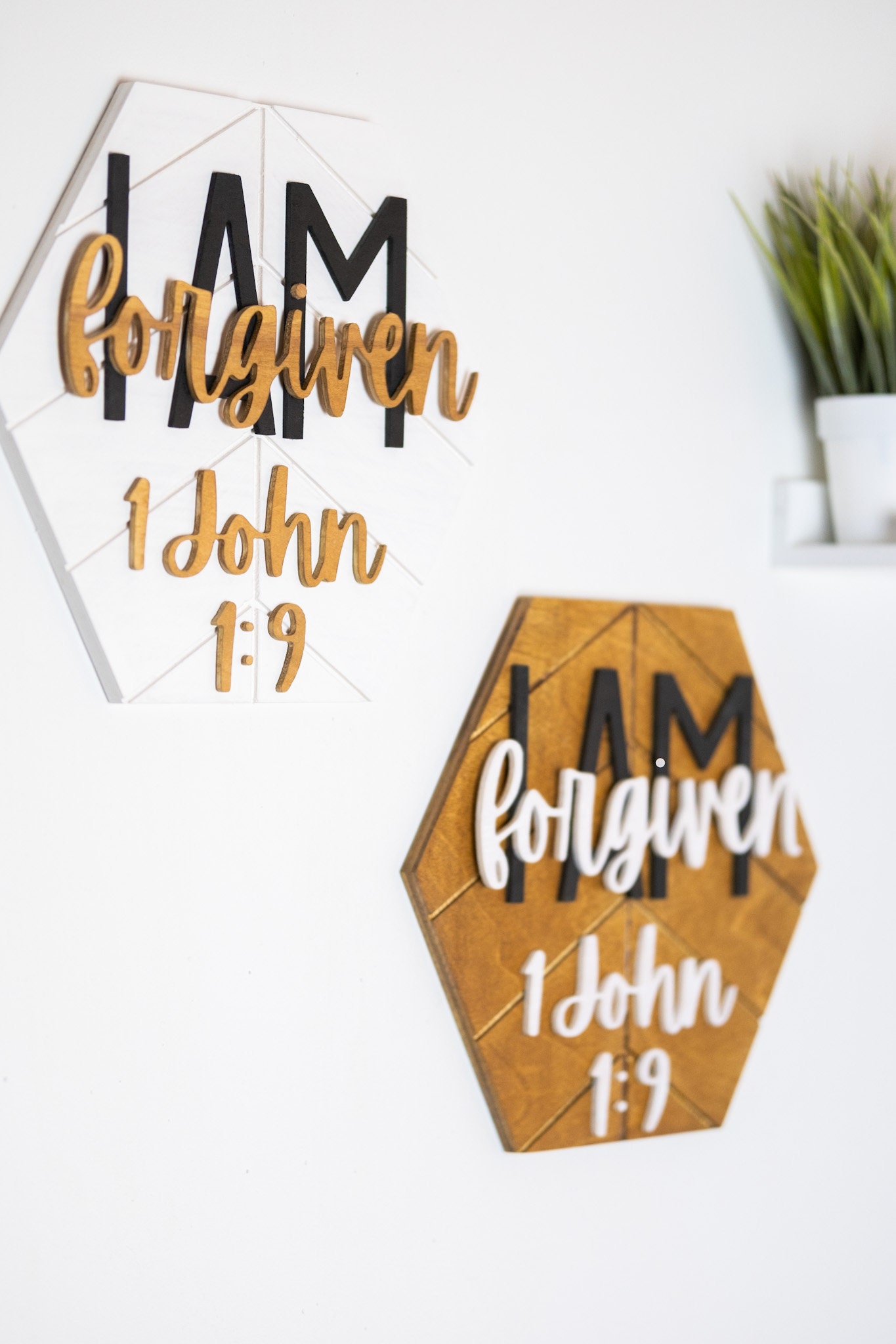 Christian Based Wooden Sign on Identity i AM Forgiven 1 John 1:9 Rustic ...