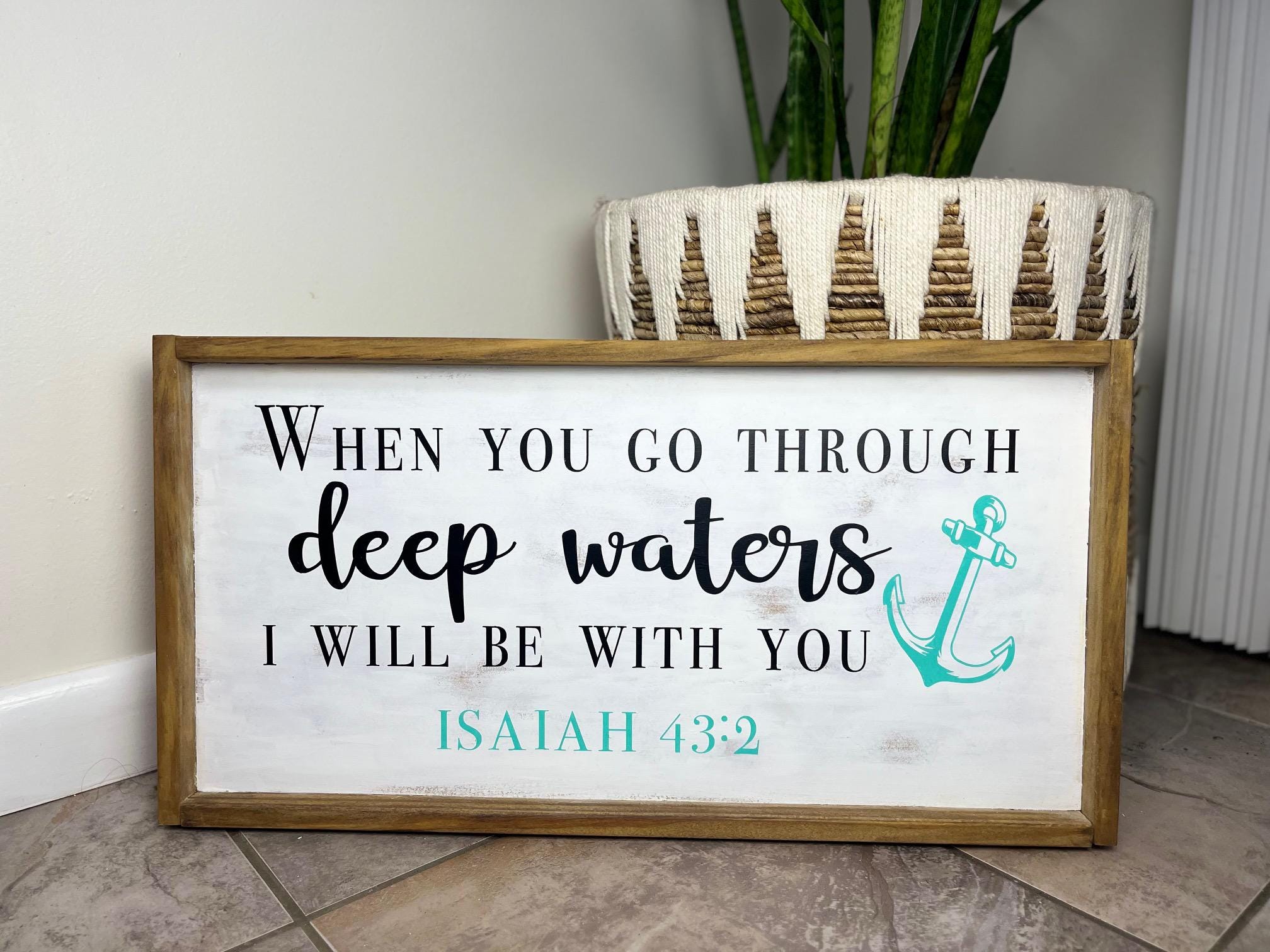 Bible Verse Isaiah 43 Handmade Wood Sign With Anchor - Etsy
