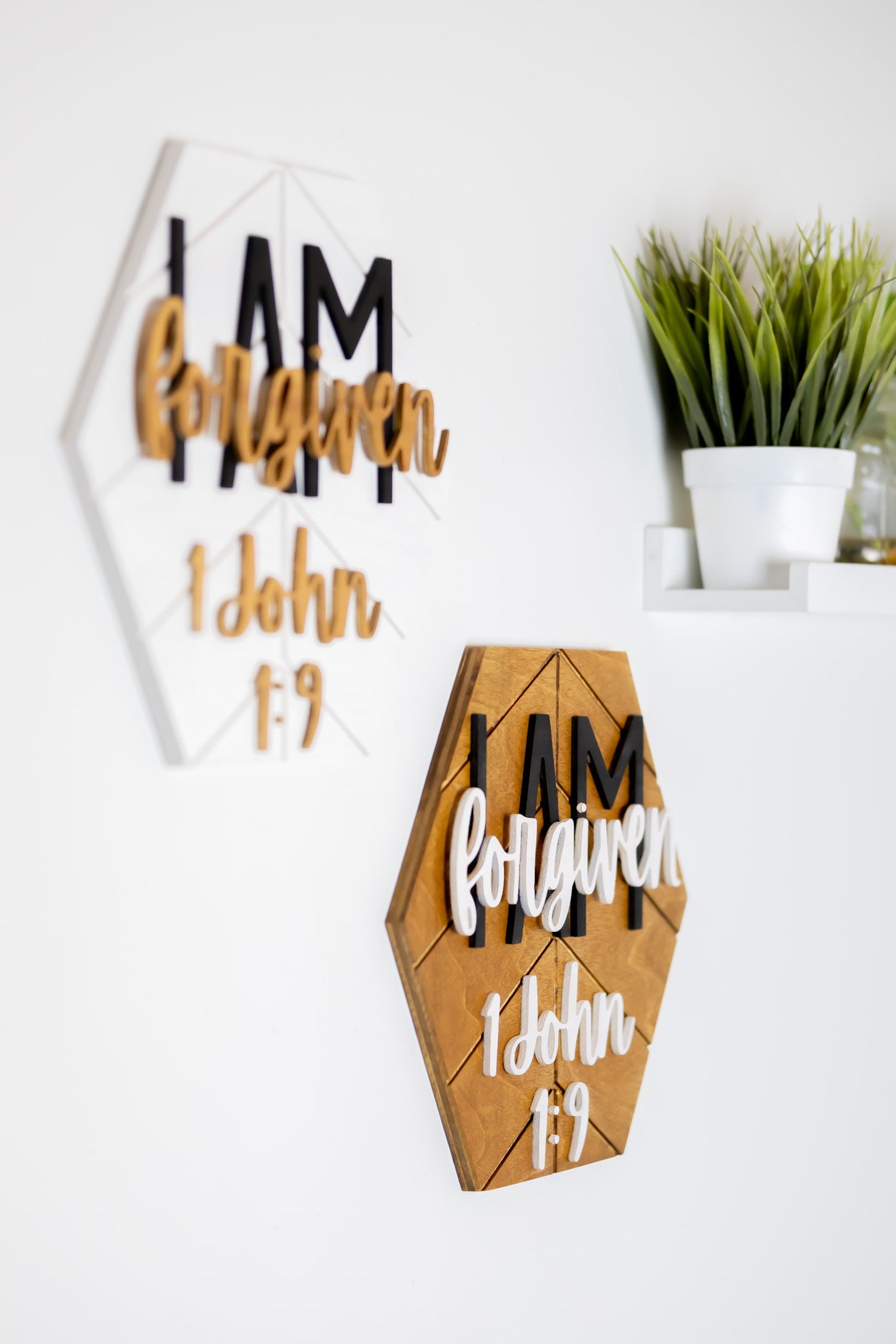 Christian Based Wooden Sign on Identity i AM Forgiven 1 John 1:9 Rustic ...