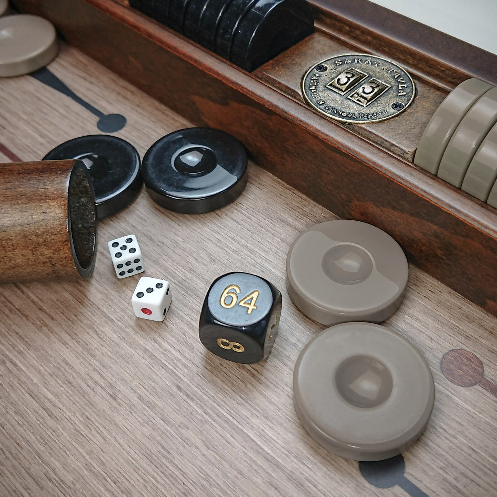 Premium Personalized Backgammon Set in Latte Colors, Handmade Wooden ...