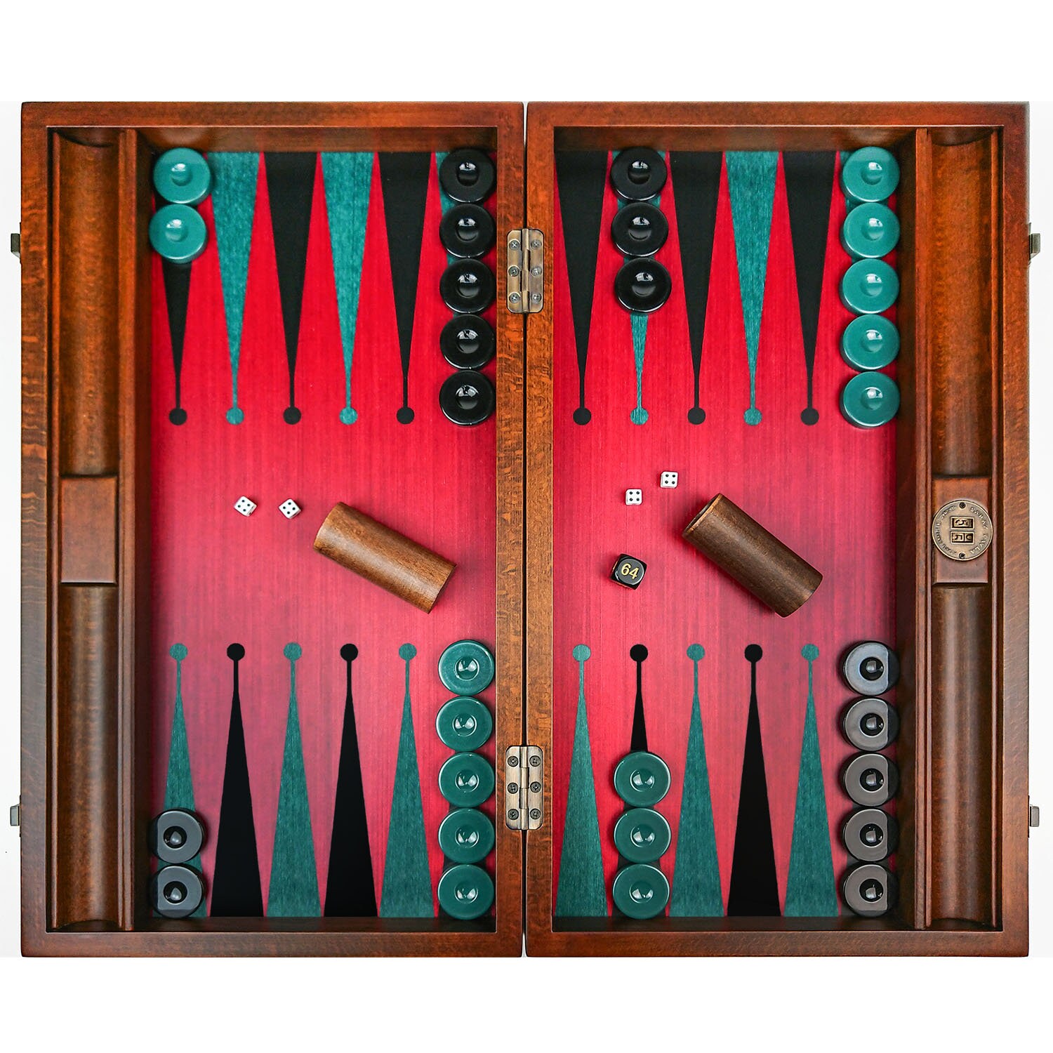 Premium Personalized Red-green Backgammon Set, Handmade Wooden ...