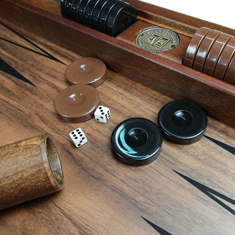 Personalized Antique Wood Backgammon Set, Handmade Minimalist ...