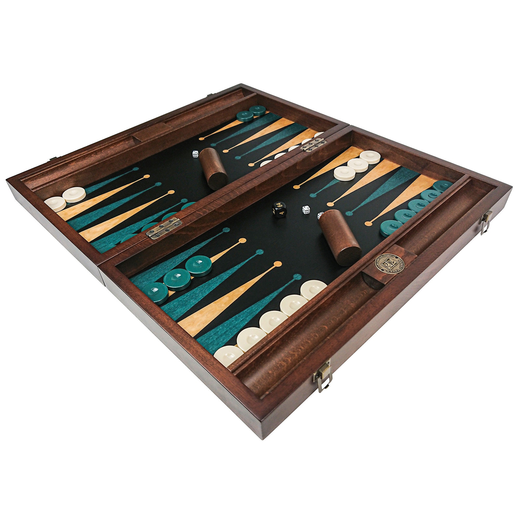 Premium Personalized Black-green Backgammon Set, Handmade Wooden ...
