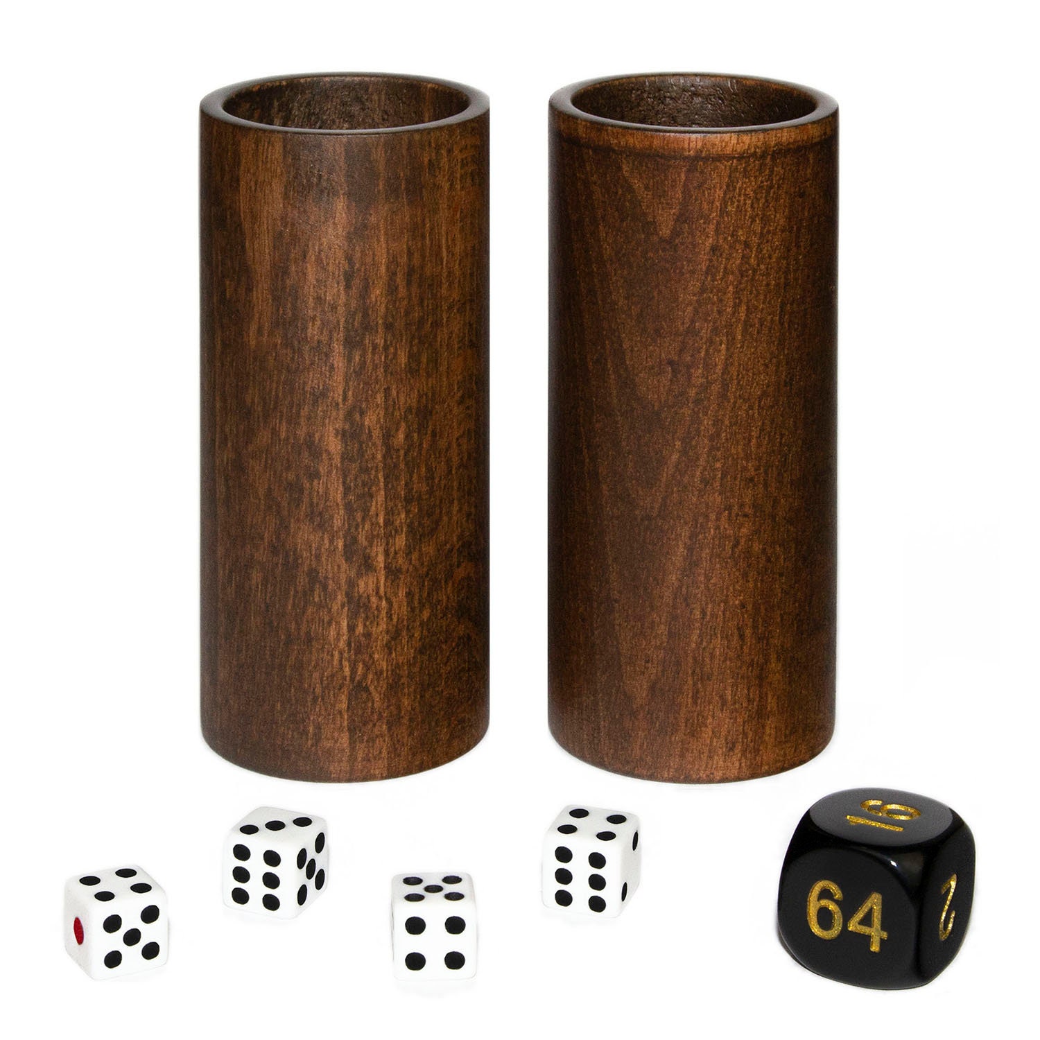 Small-size Dice Set for Backgammon, Handmade Wooden Dice Cup ...