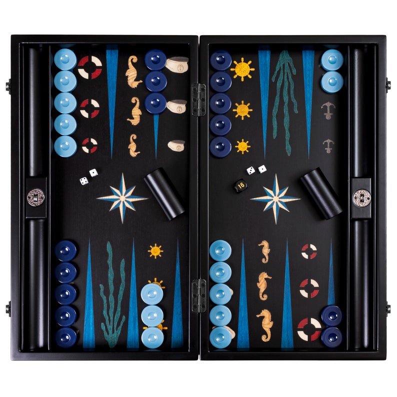 Black North Star Personalized Backgammon Set, Handmade Wooden ...