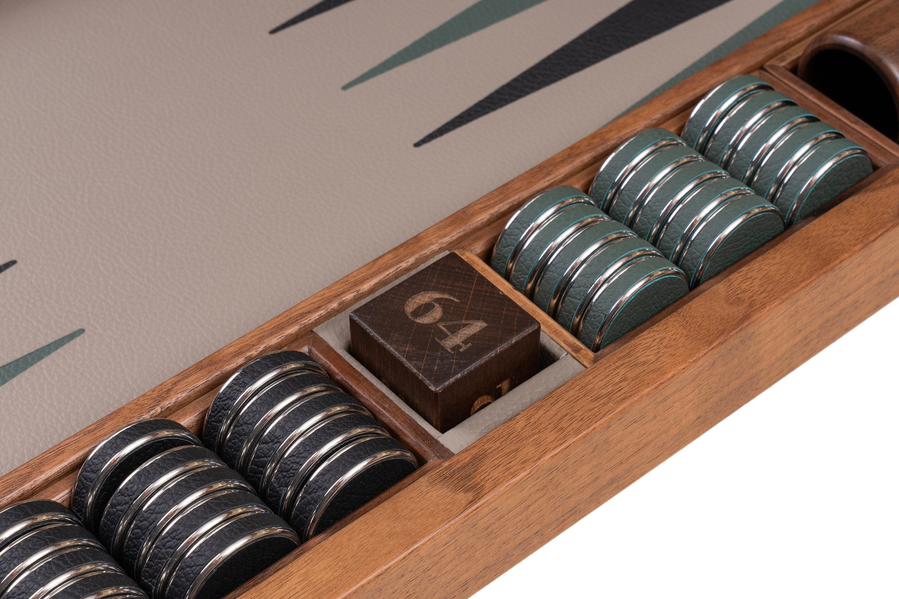 Professional Khaki Genuine Leather Backgammon, High-end Handcrafted ...
