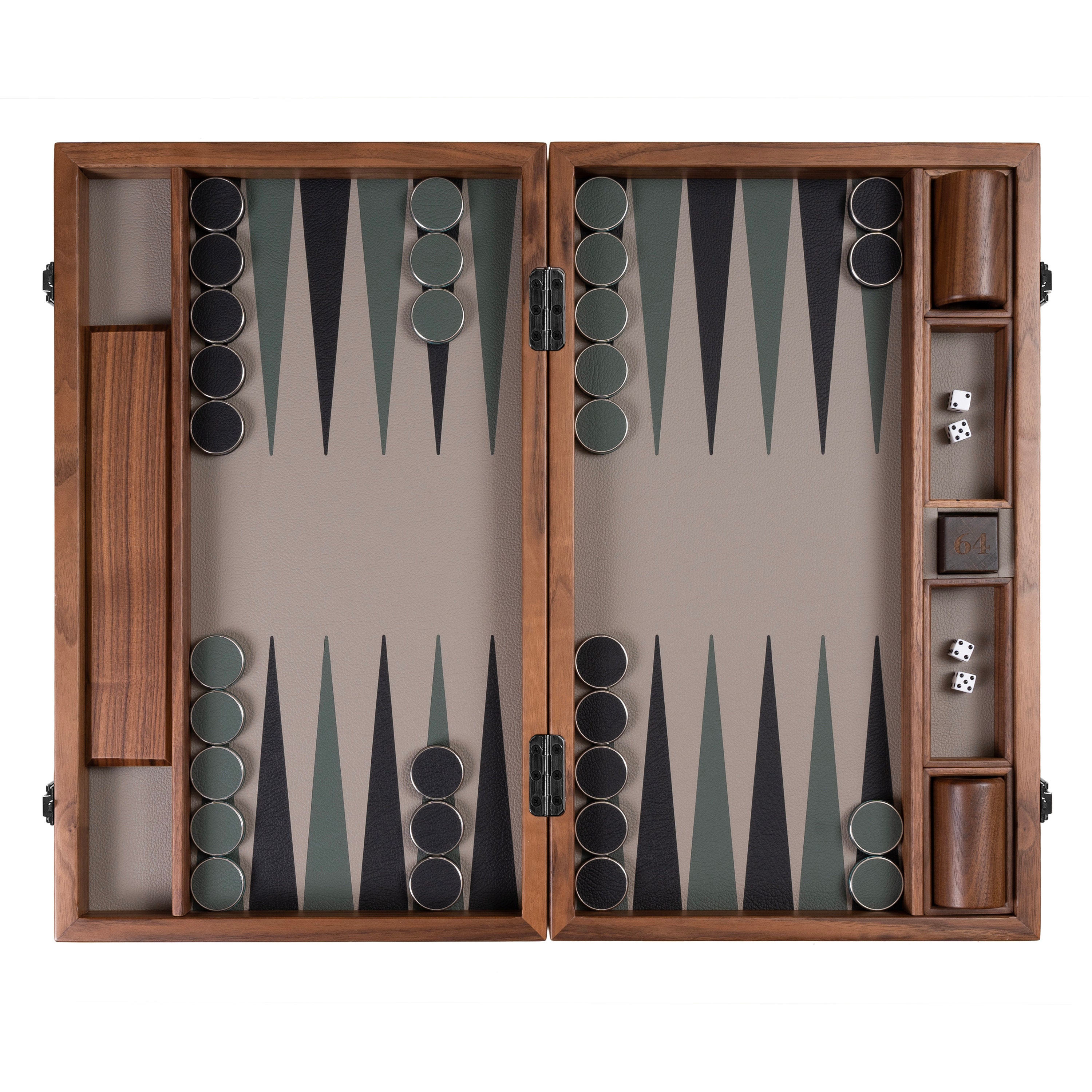 Professional Khaki Genuine Leather Backgammon, High-end Handcrafted ...