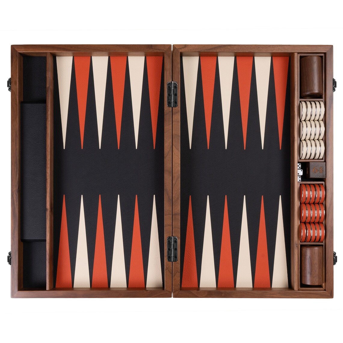 Professional Orange & Cream Genuine Leather Backgammon, High-end ...