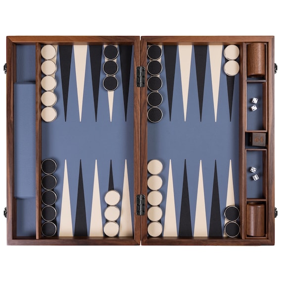 Professional Blue Genuine Leather Backgammon Set High end Handcrafted Backgammon With High Quality Real Italian Leather Etsy