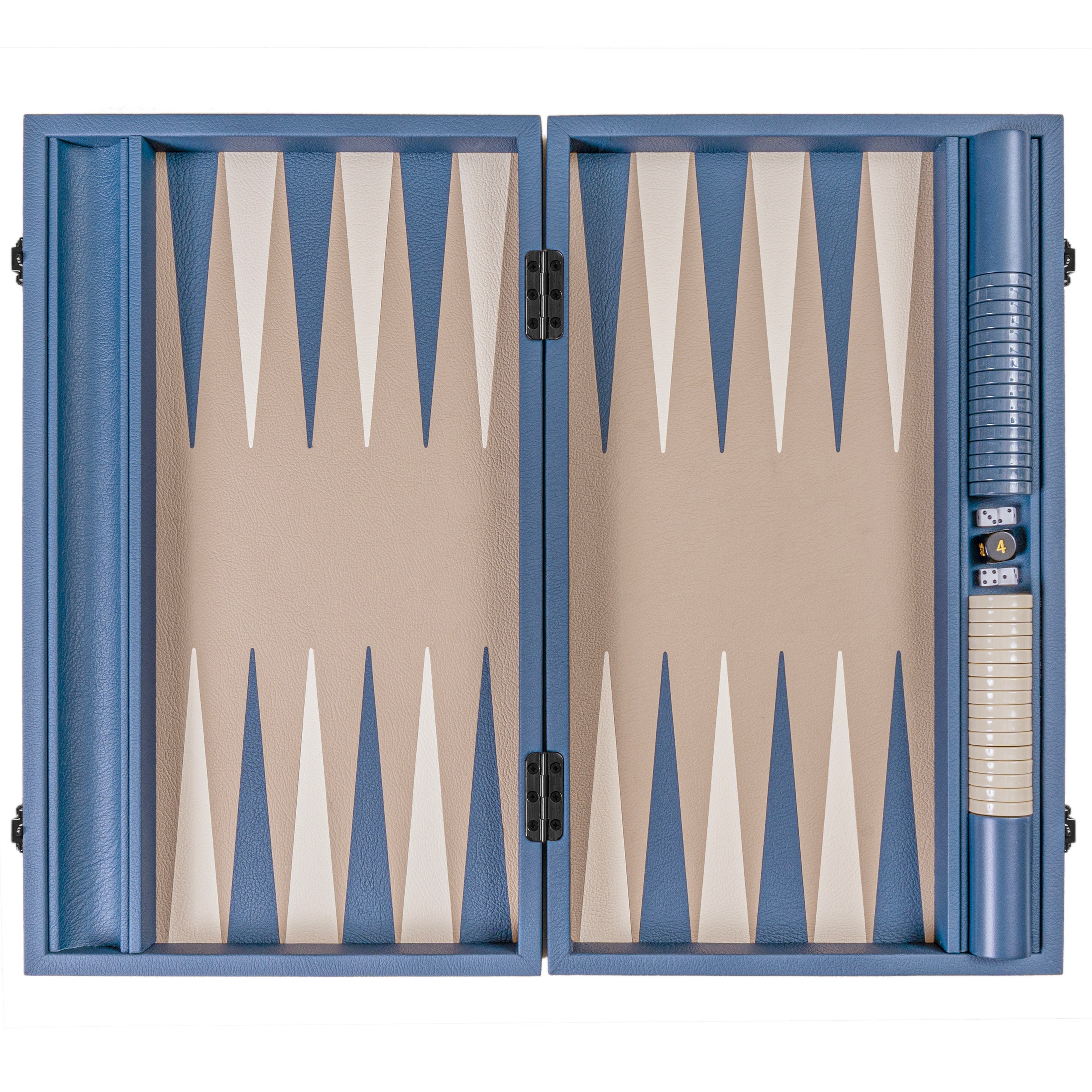Exclusive Ocean Blue Genuine Leather Backgammon, High-end Handcrafted Backgammon With Real ...