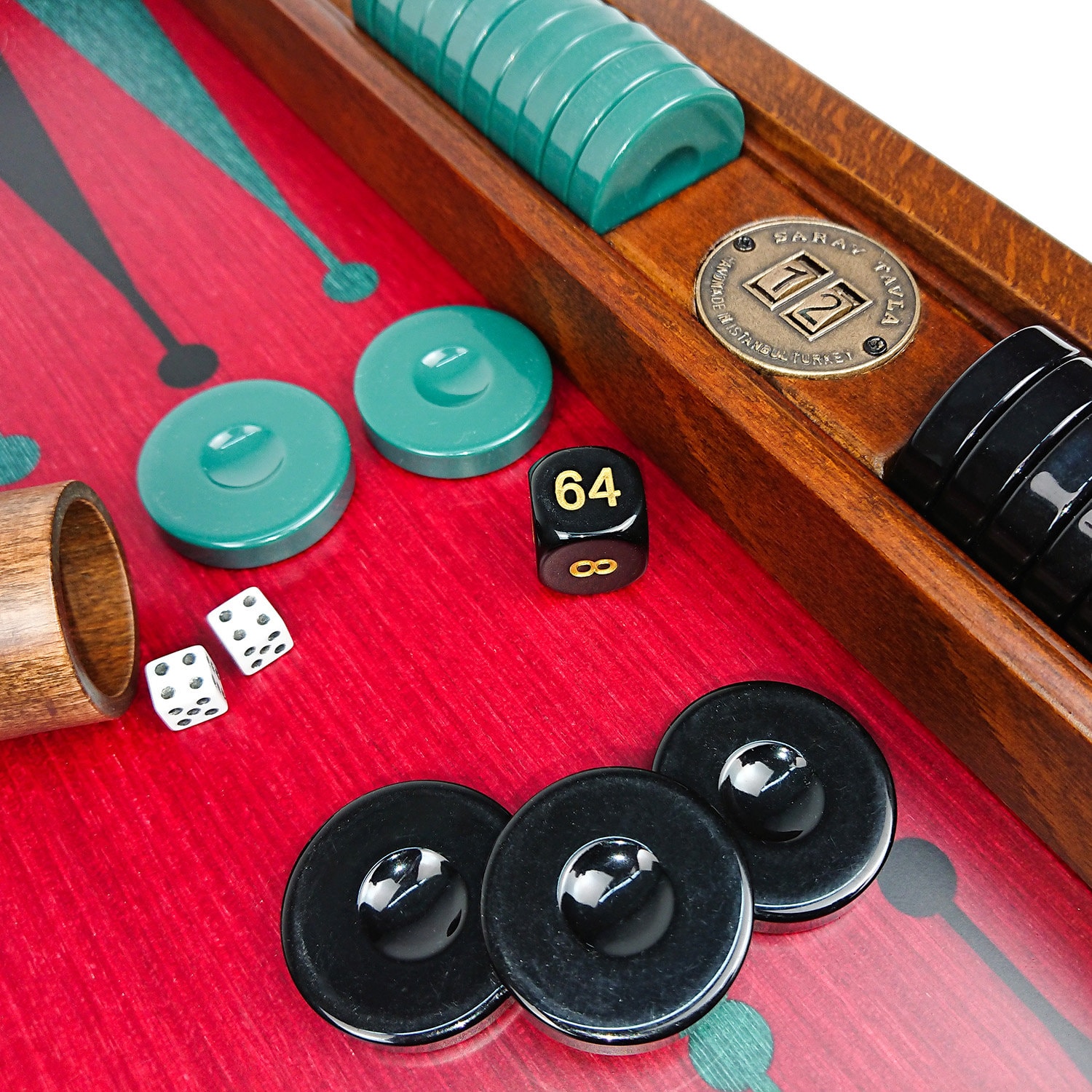 Premium Personalized Red-green Backgammon Set, Handmade Wooden ...