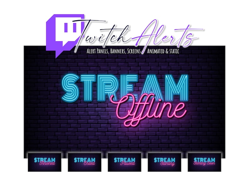 Twitch Stream Screens Set of 6 / Starting Soon / Starting / Paused ...