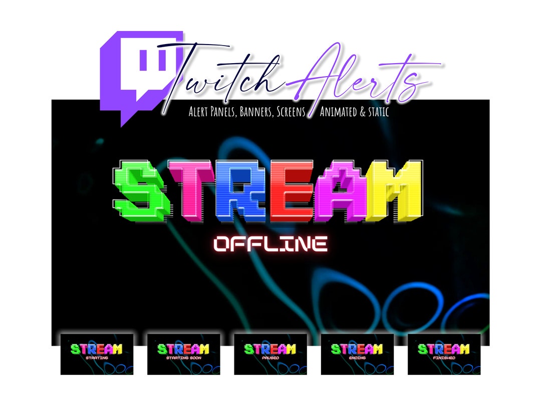 Twitch Pixel Style Stream Screens Set of 6 / Starting Soon / Starting ...
