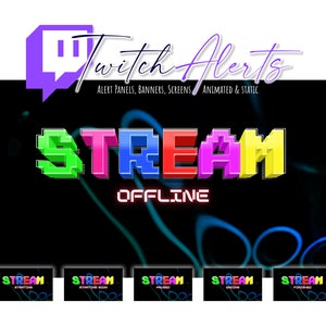 Twitch Pixel Style Stream Screens Set of 6 / Starting Soon / Starting ...
