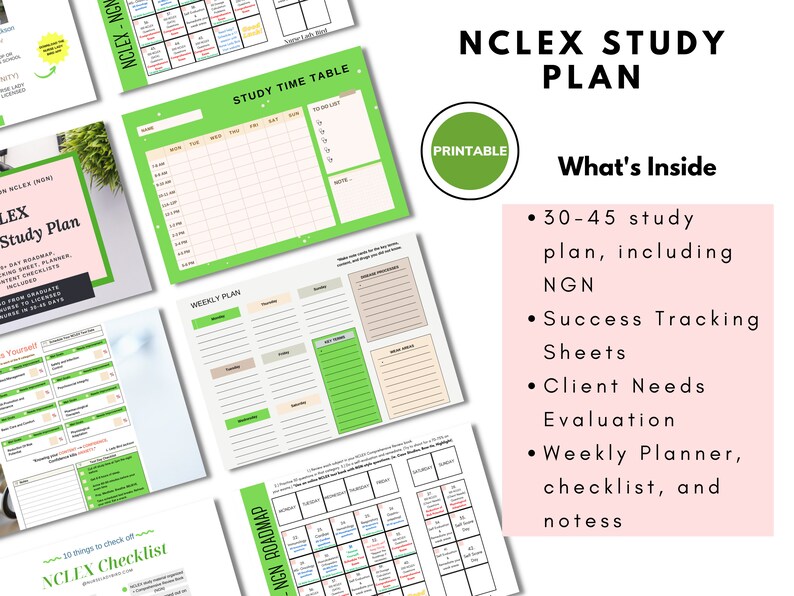NCLEX Study Plan - Etsy