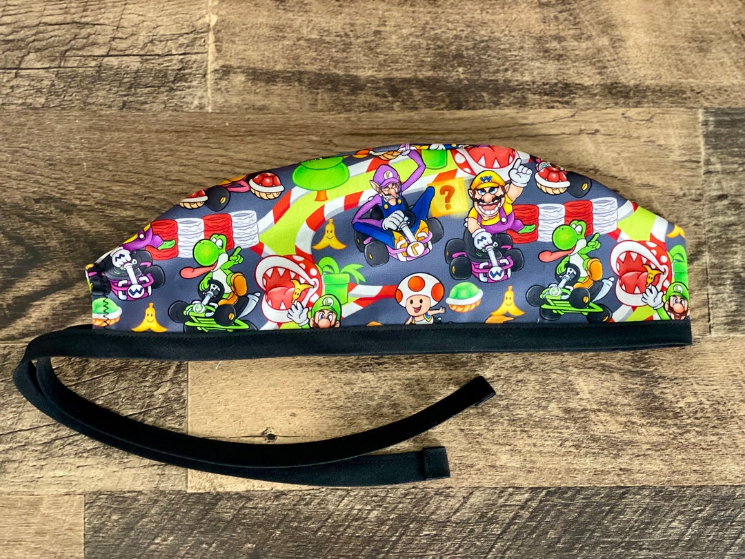 Mario Racing Cartoon Scrub Hat - Etsy