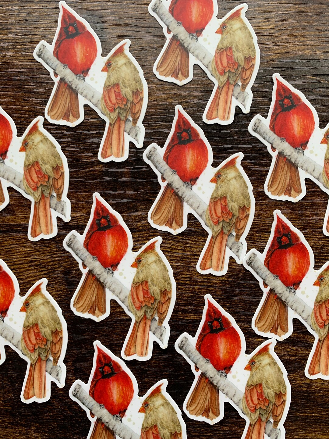 Cardinal Sticker, Cardinal Couple Sticker, Bird Stickers, Backyard ...