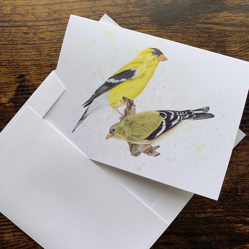Goldfinch Greetings Card - Etsy