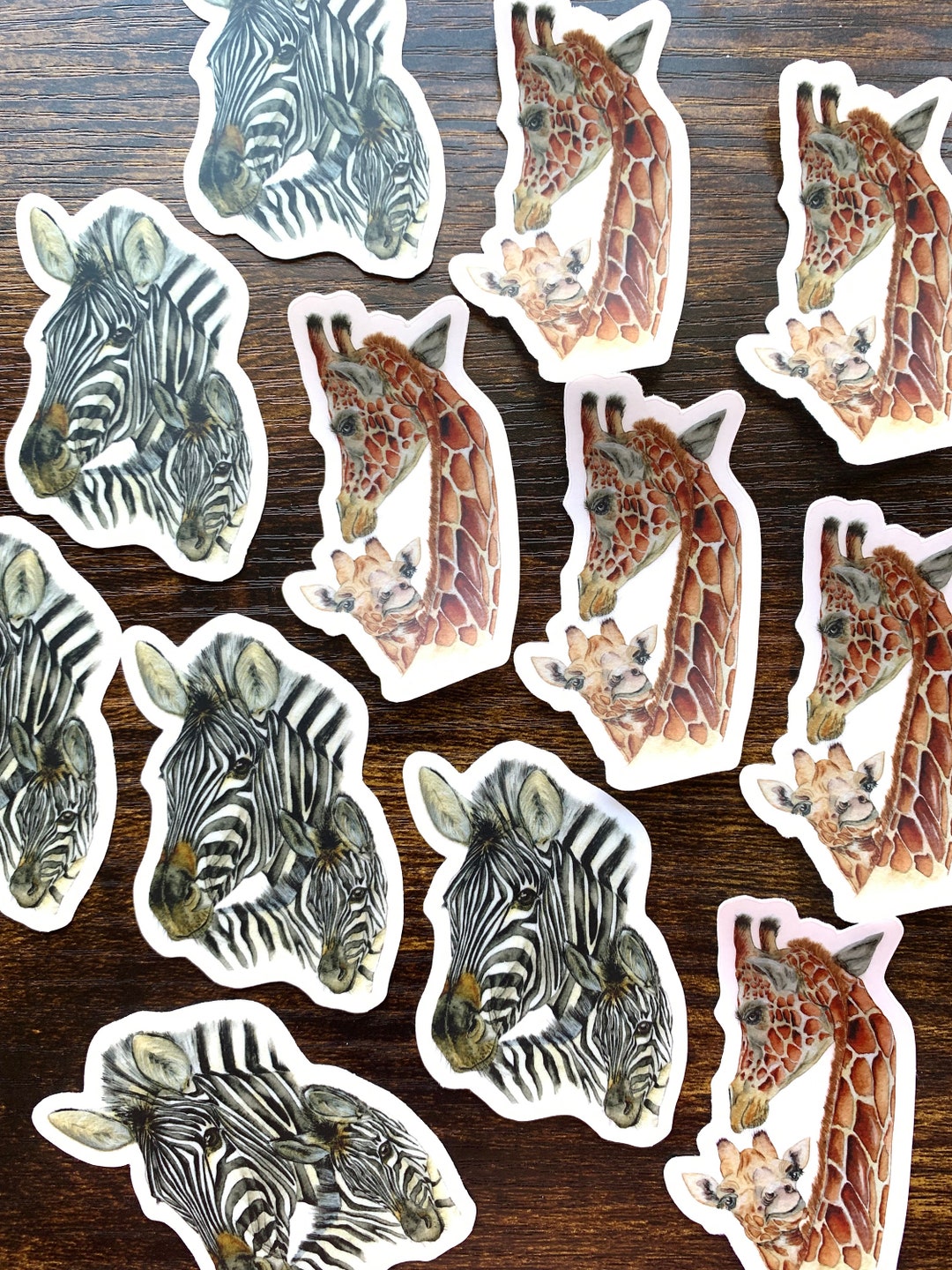 Giraffe Stickers, Zebra Stickers, Vinyl Stickers, Clear Stickers ...