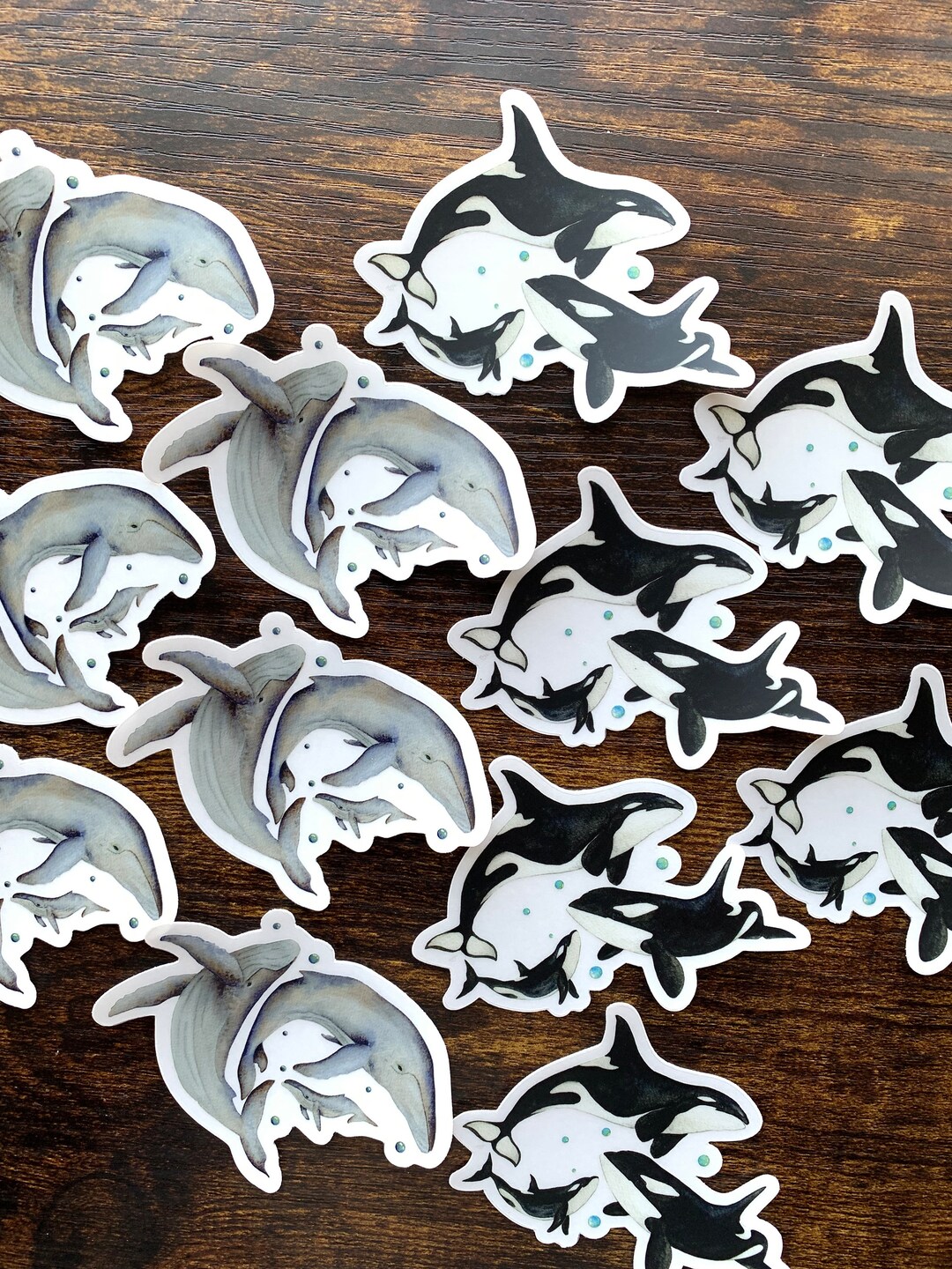 Orcas Clear Vinyl Stickers, Killer Whale Stickers, Orcas, Whale ...