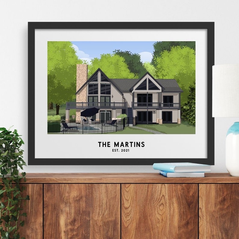 Custom [modern] Home Portrait | Housewarming Gift, New Home Gift ...