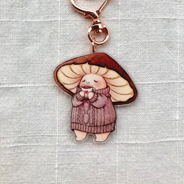 Mushroom Keychain - Etsy
