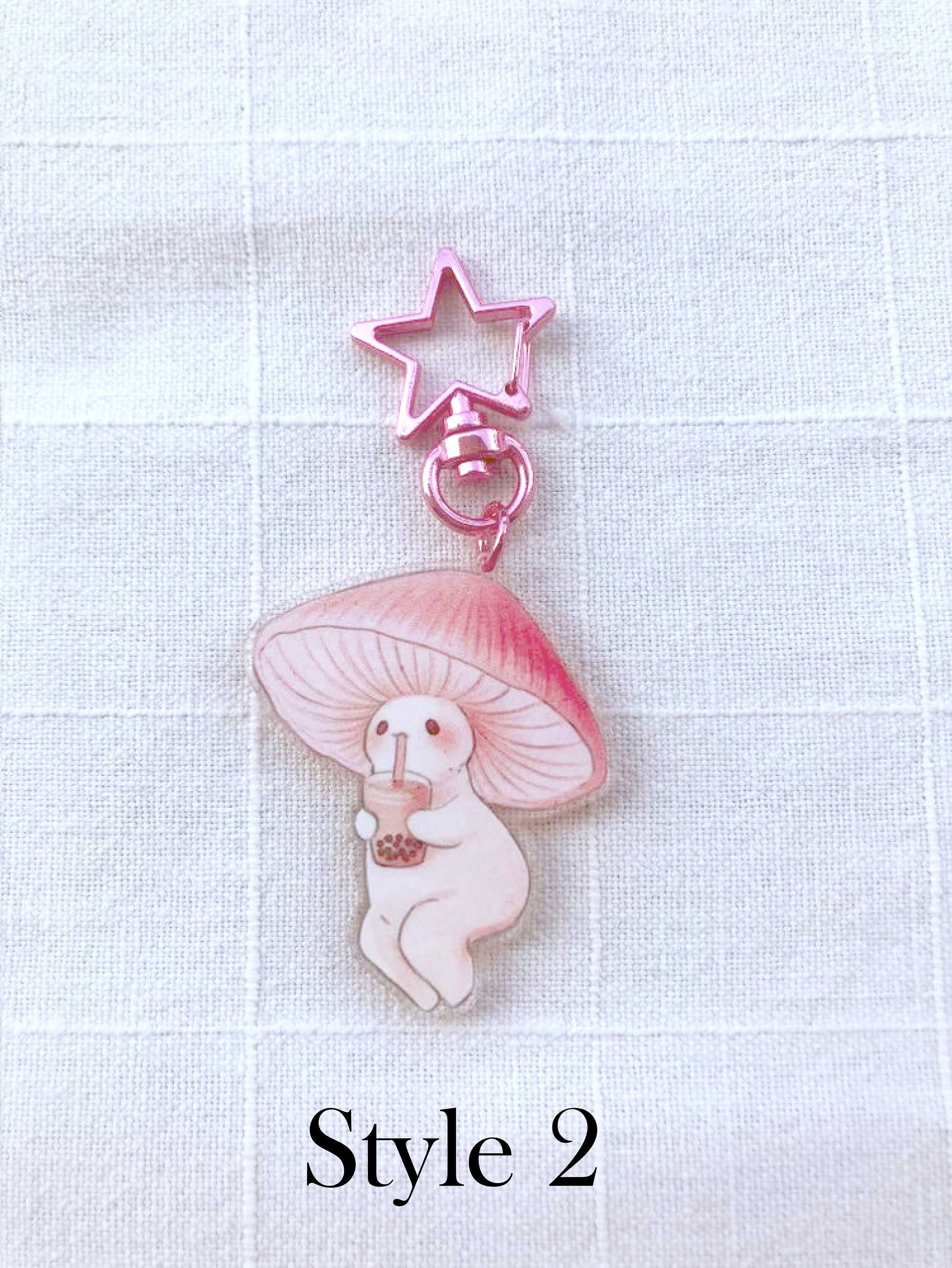 Boba Tea Mushroom Acrylic Keychains Mycena Mushroom Bffs - Etsy