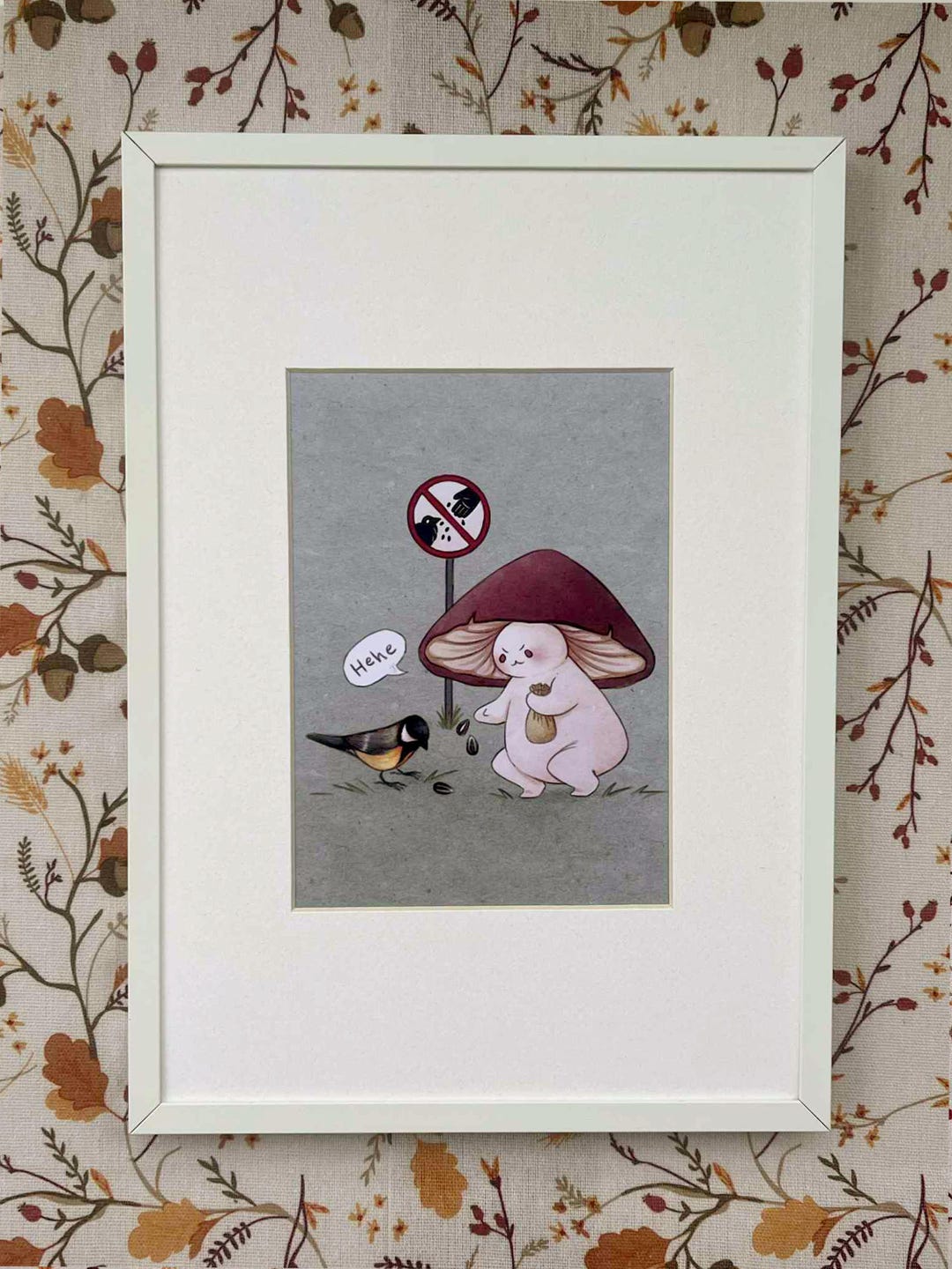 Bird Feeder/heinous Crimes - Mushroom Art - A5 Print - Etsy