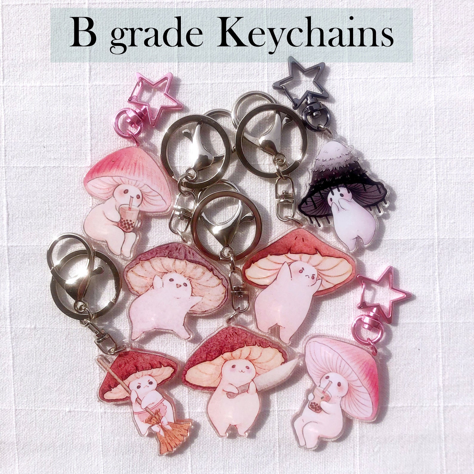 B Grade Mushroom Acrylic Keychains - Etsy