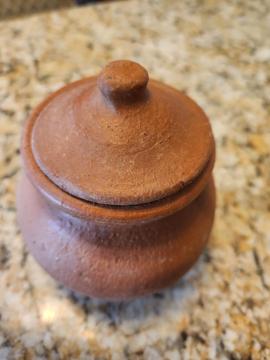 Small Clay Pot or Urn.- Hand Made With Lid. 1.5 Cup or 12 Ounce ...