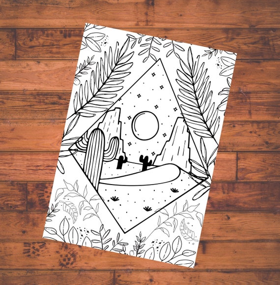 Traveler Printable Coloring Page Boho Full Moon Coloring - Etsy