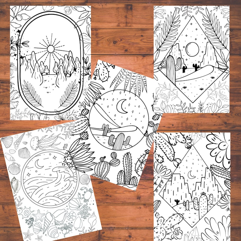 Original Travel Printable Coloring Bundle, Wanderlust Coloring Pages ...