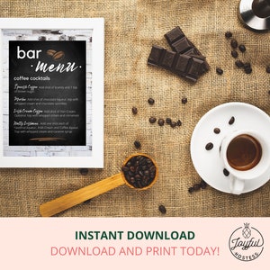 Coffee Bar Printable Party Kit, Instant Download, Coffee Bar Sign ...